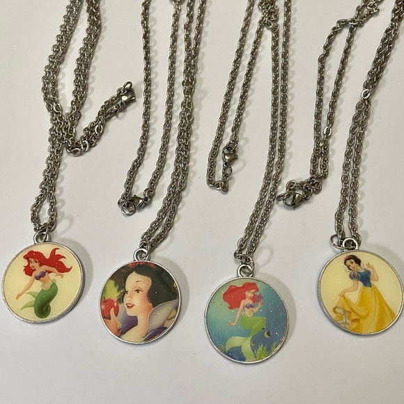 Disney | Accessories | Vintage 4pc Of Disney Princesses Necklace | Poshmark